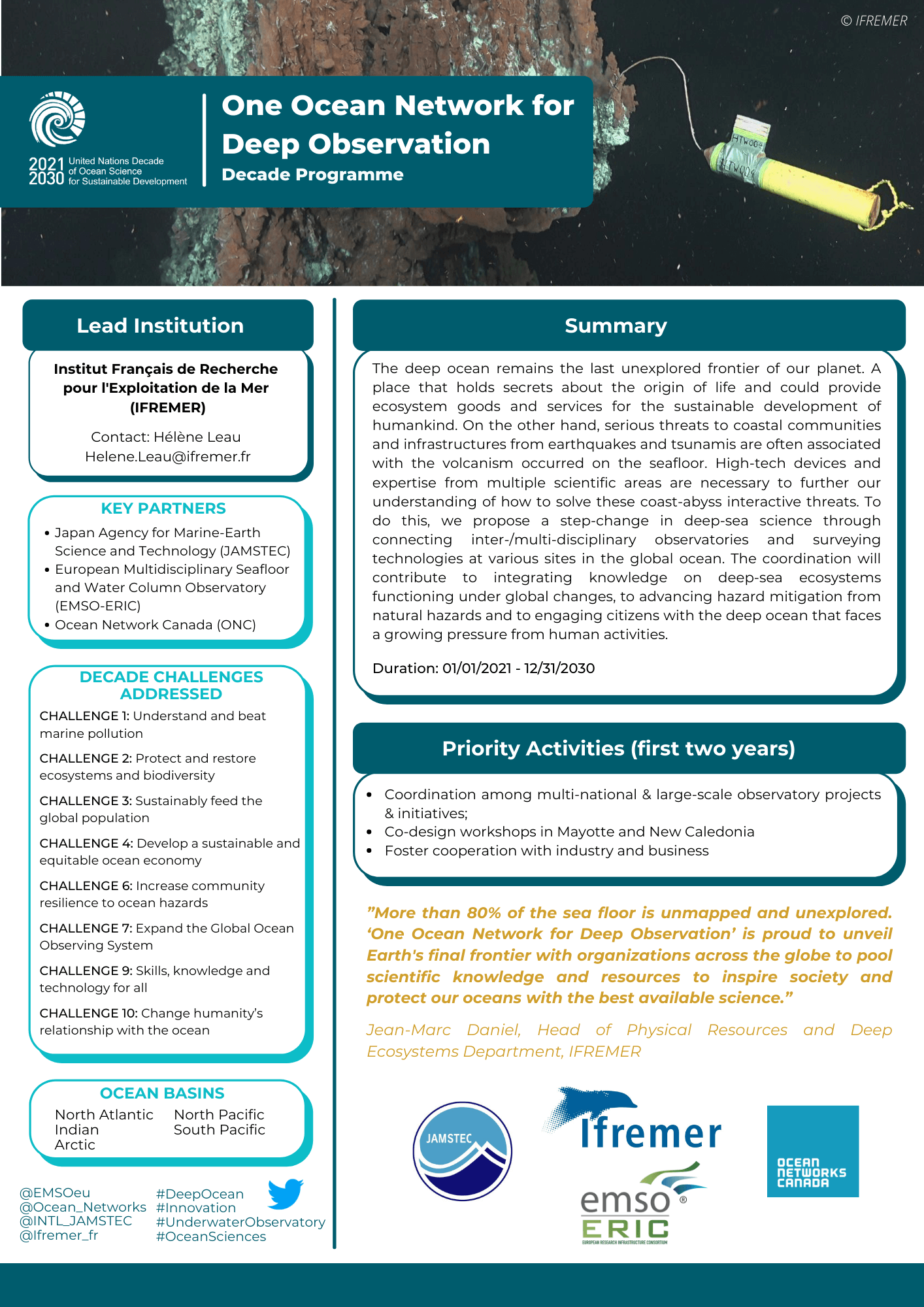 One Ocean Network for Deep Observation - Ocean Decade